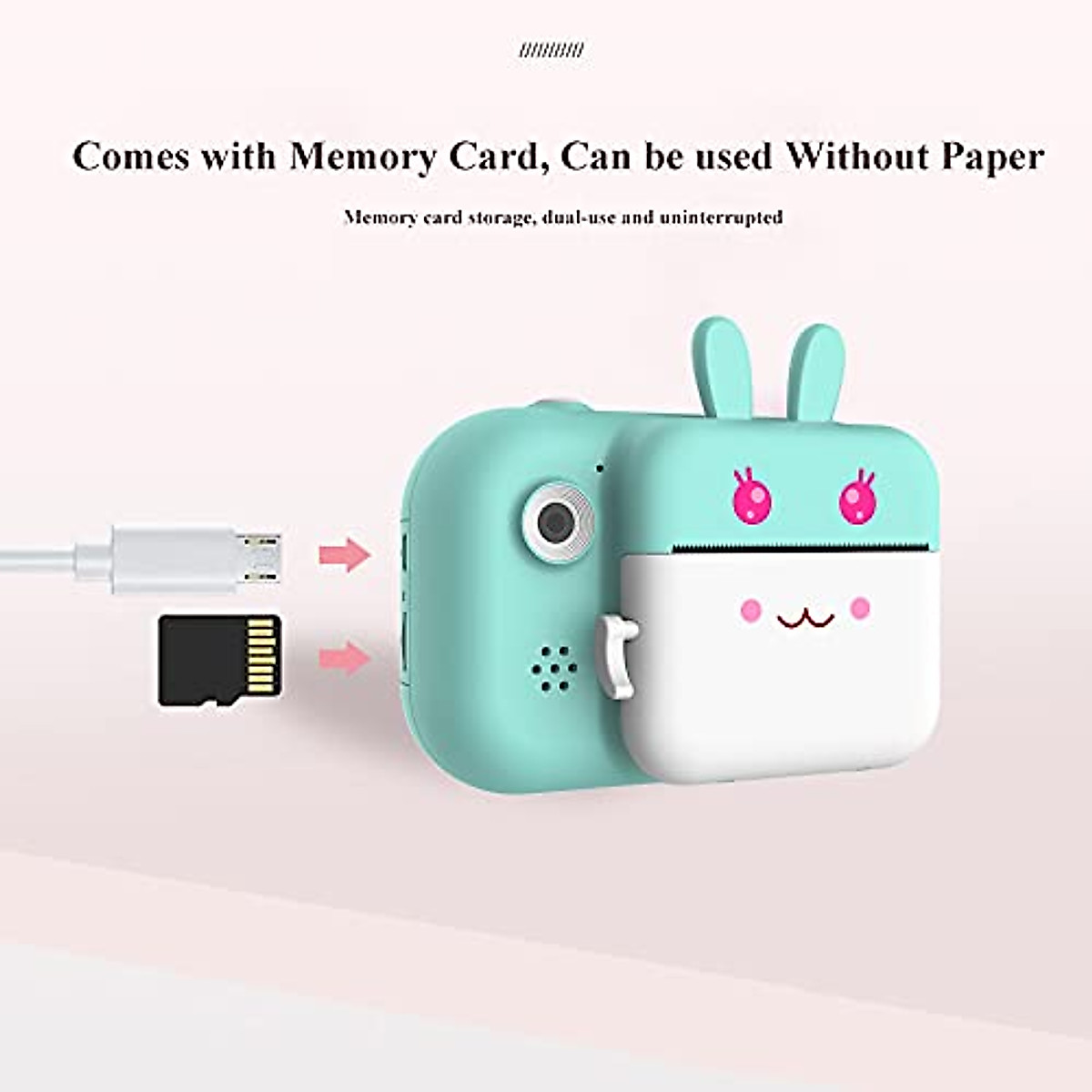 Zeerkeer Instant Print Camera for Kids 1080P HD Children Selfie Video Digital Camera with 2.4'' IPS Screen and 32GB TF Card for 3-12 Years Boys Girls Gift (Green)