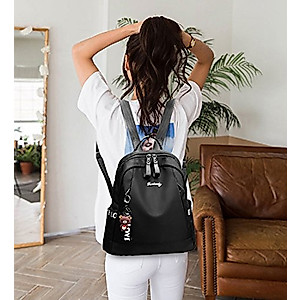 FiveloveTwo Womens Girls Fashion Backpack Rucksack Oxford cloth Anti-thef Backpack Purse Shoulder Hobo Satchels Top-Handle Bags Black