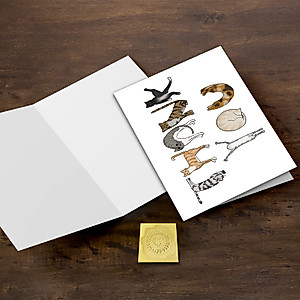 GYYsweetus Charming Cats Thank You Card, Original Lovely Card for Cat Lovers, Adorable Meow Gift for Best Friend Thank You So Much Thanksgiving Day Card