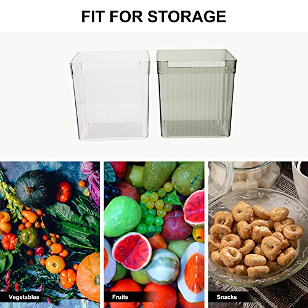 Fridge Organizer Bin 2pcs Refrigerator Organizer Bins: Plastic Storage Bins Food Storage Containers Fridge Trays Egg Organizer For Organizing Kitchen Food Snack Pantry Cabinet