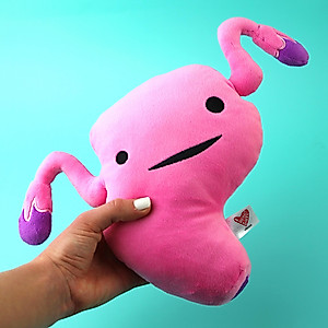 I Heart Guts Uterus Plush - Get a Womb - Soft & Cuddly Plush Uterus Pillow, Educational Stuffed Animals for Gynecology Residents, Obstetricians, Med Students, Endometriosis Gifts