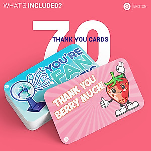 70 Punny Kudos Cards – Funny Pun Humor Blank Back Thank You Appreciation & Recognition Postcard – School Lunch Box Kids Notes – Business Employee Motivational Affirmation Bulk Gift – Teacher Reward