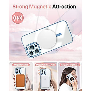 Meifigno Candy Mag Series Designed for iPhone 14 Pro Max Case, [Compatible with MagSafe & Full Camera Lens Protection] for Women Girls, Soft Magnetic Case for iPhone 14 Pro Max 6.7’’, Blue