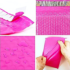 iMBAPrice 250-Pack #0 (6" x 10") Premium Hot Pink Color Self Seal Poly Bubble Mailers Padded Shipping Envelopes (Total 250 Bags)