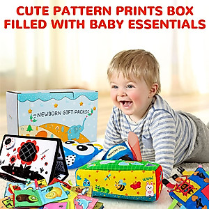 teytoy Baby Toys 6 to 12 Months Tummy Time Mirror Baby Gift Set Newborn Toys 0 3 Months Brain Development Newborn Gift Set High Contrast Baby Toys with Soft Baby Book Buckle Pillow 4 6 9 12 18 Month