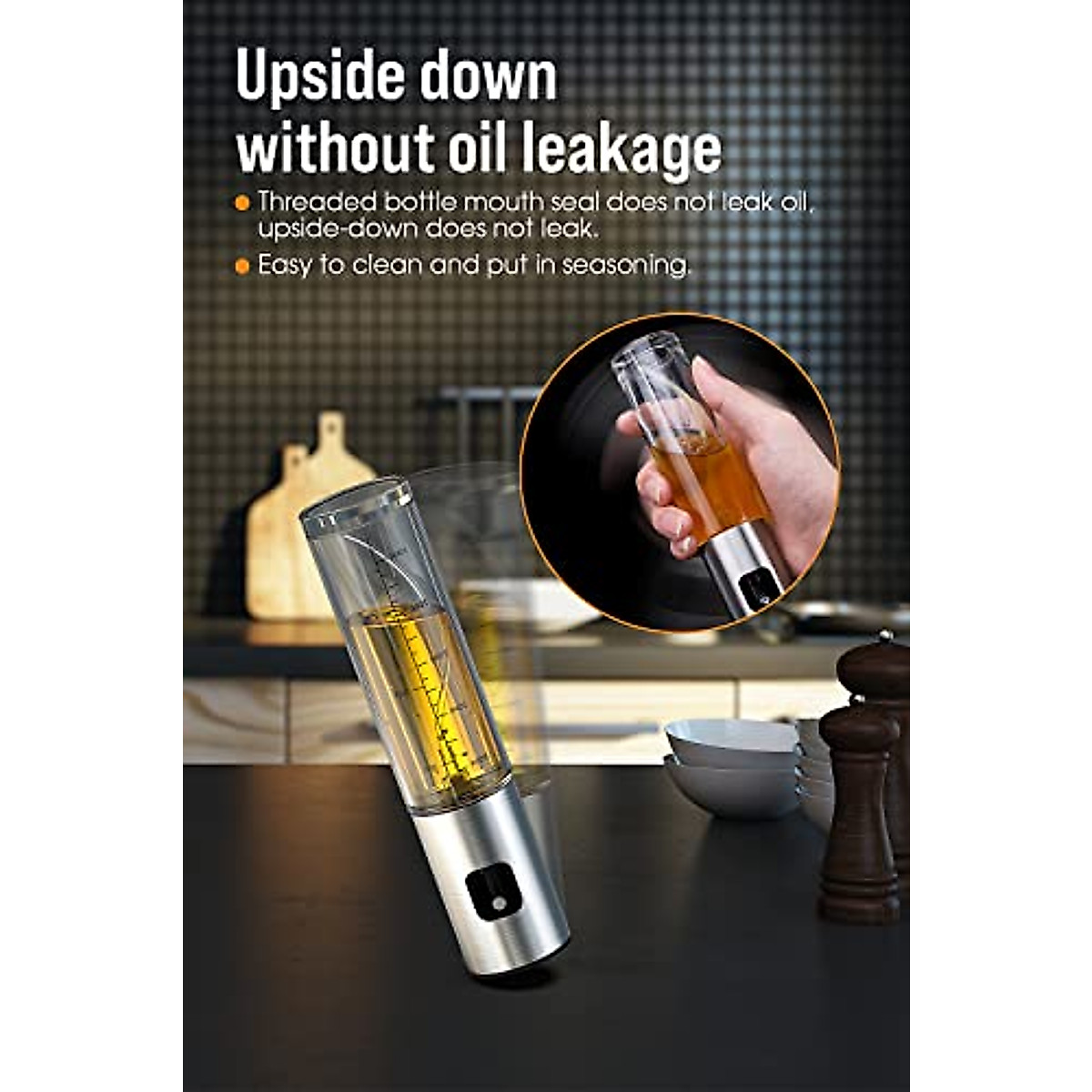 MISSOLO Oil Sprayer for Cooking, 100ml Glass Olive Oil Sprayer Mister, Oil Spray Bottle, Kitchen Gadgets Accessories, Oil Sprayer for Air Fryer, Cooking, Barbecue, Salad, Baking