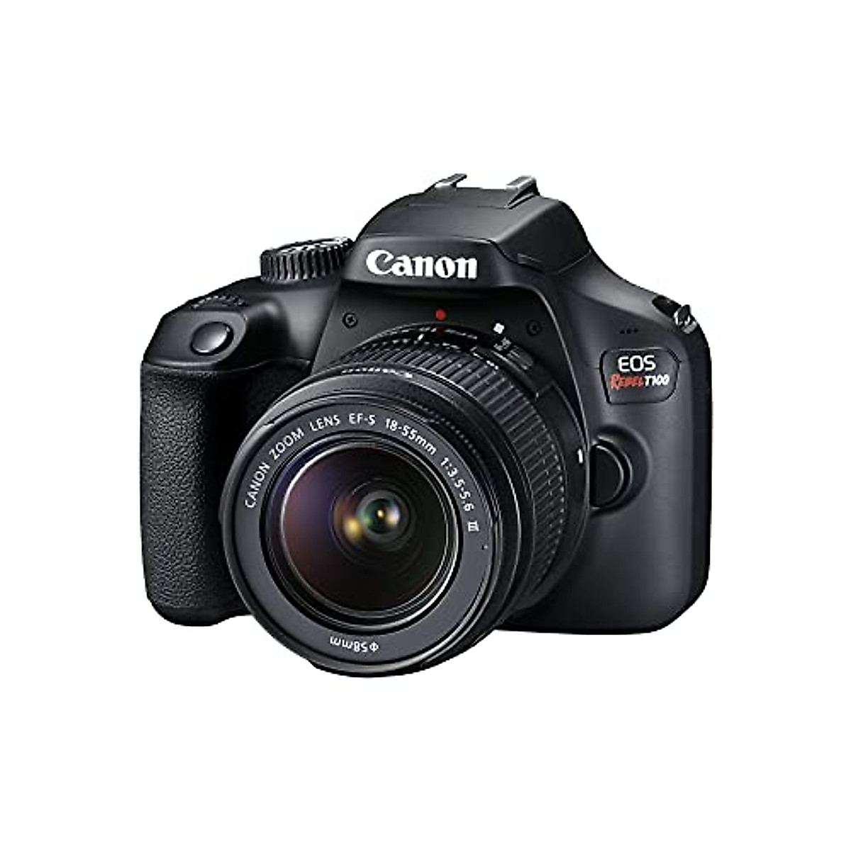 Canon EOS Rebel T100 DSLR Camera with EF-S 18-55mm f/3.5-5.6 III Lens, 18MP APS-C CMOS Sensor, Built-in Wi-Fi, Optical Viewfinder, Impressive Images & Full HD Videos, Includes 32GB SD Card