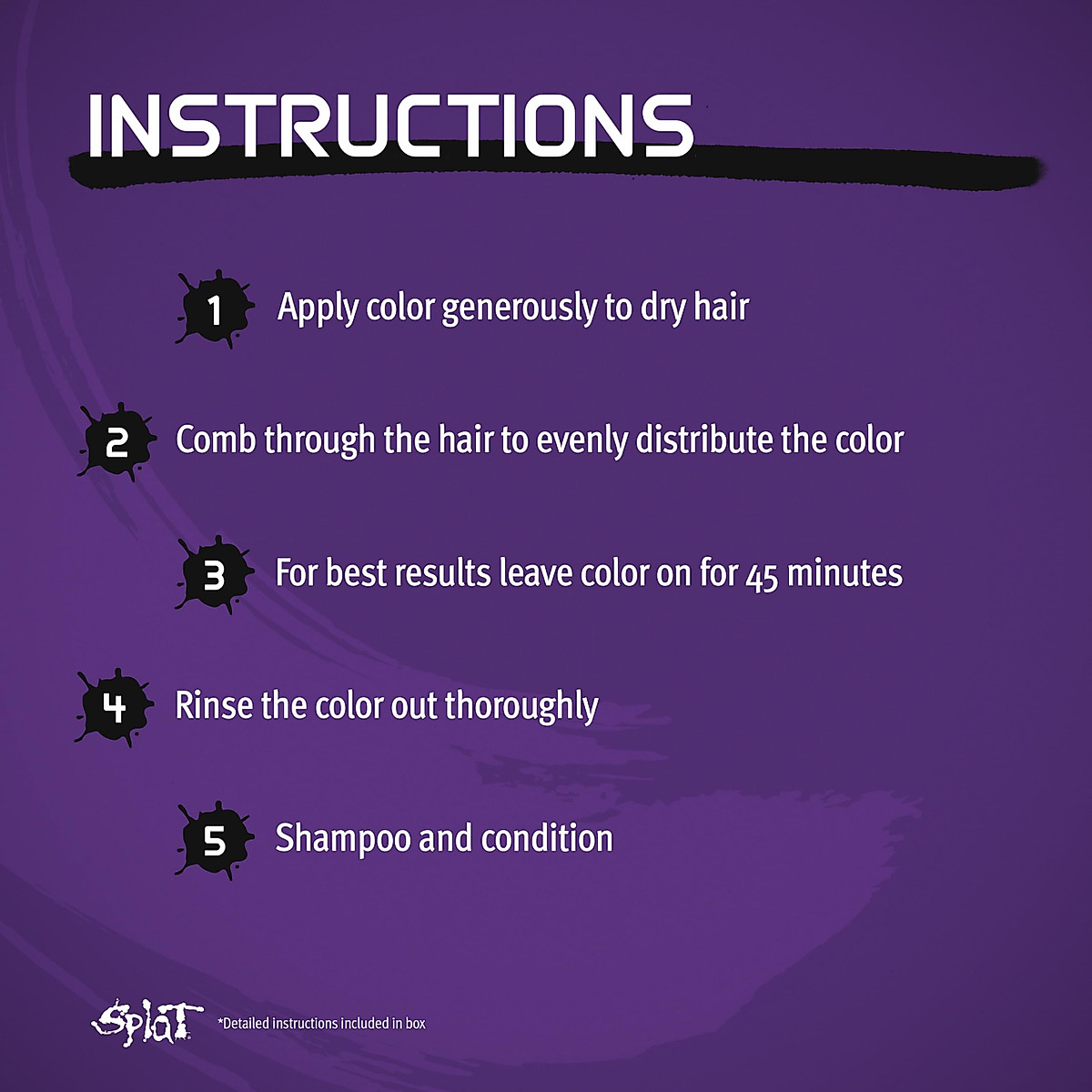 Splat Midnight Violet Semi Permanent Hair Dye Kit for Blondes, 1 Application, Includes Deep Reconstructor Conditioner, Lasts 30 Washes, No Bleach Required, Vegan & Cruelty Free Hair Color
