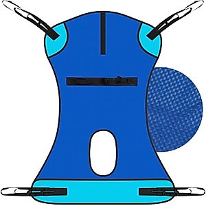 Vive Patient Lift Sling with Opening (400lb Capacity) - Lifting Aid Straps for Transfer - Commode Chair for Hydrolic Medical Full Body Device for Elderly, Bariatric, Nursing, Caregiver - Mesh Support