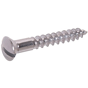 Hillman 1187 Brass Chrome Plated Oval Head Slotted Wood Screw 8 x 1 1/4 in. 30-Pack