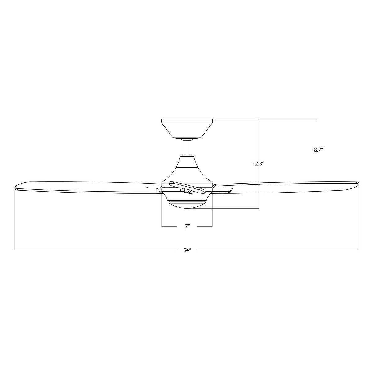 WAC Smart Fans Blitzen Indoor and Outdoor 3-Blade Smart Home Ceiling Fan 54in Matte White with 3000K LED Light Kit and Remote Control works with Alexa and iOS or Android App