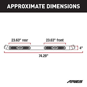 ARIES S221008 4-Inch Oval Black Steel Nerf Bars, Select Jeep Grand Cherokee