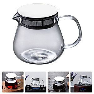 HEMOTON Microwave Tea Kettle Glass Teapot with Stainless Steel Infuser Stovetop Safe Tea Kettle Microwave Dishwasher Safe Tea Pot Loose Leaf Tea Maker 460ml Tea Pot (EI633HAD355QB015T), 15X10X9CM