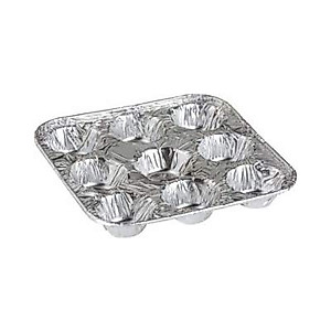 9-Cavity Mini Cupcake and Muffin Pans | Disposable Aluminium Baking Pans | Use for Baking Mini Muffin, Cupcake, Cake | For Weddings, Parties, Birthdays, Gatherings (12 Pack)