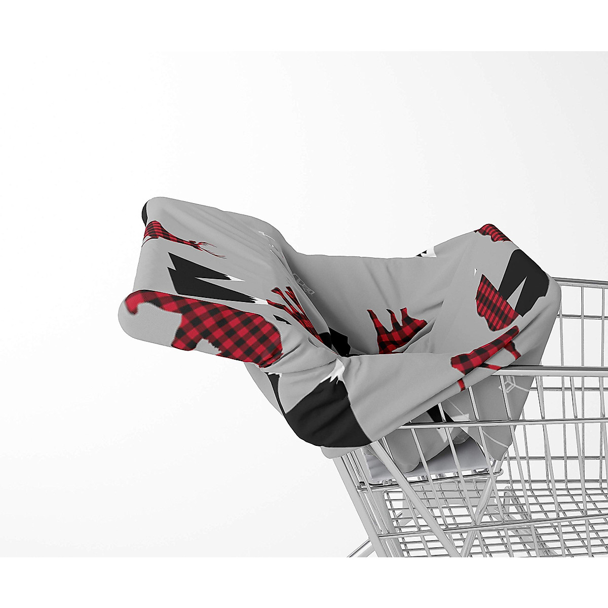 Stretchy Multi Use Cover Lumberjack Plaid Car Seat Canopy Bears Deer Nursing Breastfeeding Cover Shopping Grocery Cart High Chair Cover Woodland Bear Nursery Decor Baby Infant Boy