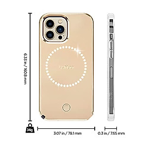 LuMee HALO by Case-Mate - Light Up Selfie Case for iPhone 12 Pro Max (5G) - Front & Rear Illumination - 6.7 Inch - Halo Gold
