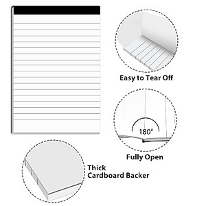 12 Pack Note Pads Refills 4 x 6 Inch Memo Pads Writing Pads, White Small Notepads Scratch Pads Mini Notepad with 30 Sheets Lined Paper in Each Pad