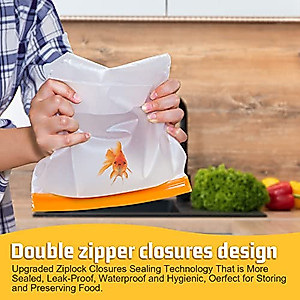 Reusable Food Snack Sandwich Storage Bags, 20Pcs Stand Up Leakproof Thicken Freezer Bags, Upgraded Reusable Bags Silicone Containers for Kids, Ziplock Gallon Storage Bags for Kitchen Meat Fruit Cereal