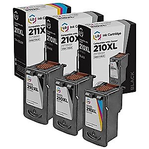 LD Remanufactured Ink Cartridge Replacements for Canon PG-210XL & CL-211XL High Yield (2 Black, 1 Color, 3-Pack)