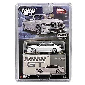 True Scale Miniatures Model Car Compatible with BMW Alpina B7 xDrive Alpine White Limited Edition 1/64 Diecast Model Car MGT00557