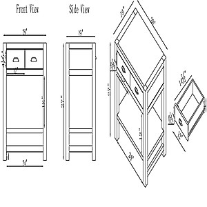 Alaterre Furniture Arden Nightstand, Light Driftwood
