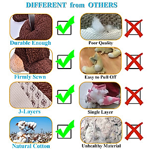 Ankinghor Squeaky Dog Toys, 3-Layered Durable Stuffed Dog Toys for Aggressive Chewers Medium Large Breed, Cute Plush Puppy Teething Chew Toys (Bear-L)