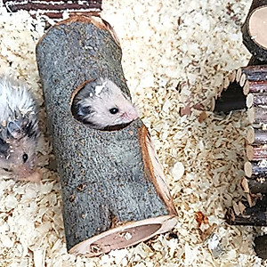 POPETPOP Hamster Hideout Hamster Rest House Small Pet Play House Hamster Tunnel Maze Wood Castle Habitat for Guinea Pig Bunnies Chinchilla