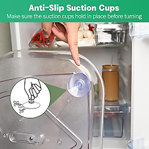 ZVAIGE Lazy Susan for Refrigerator - Fridge Organizers and Storage, Rectangle Clear Turntable Condiments Spice Rotating Storage Rack for Kitchen Cabinet, Dining Table, Countertop (15.75in*11.81in)