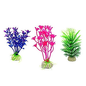 CousDUoBe Artificial Aquatic Plants 11 Pcs Small Aquarium Plants Artificial Fish Tank Decorations，Used for Household and Office Aquarium Simulation Plastic Hydroponic Plants