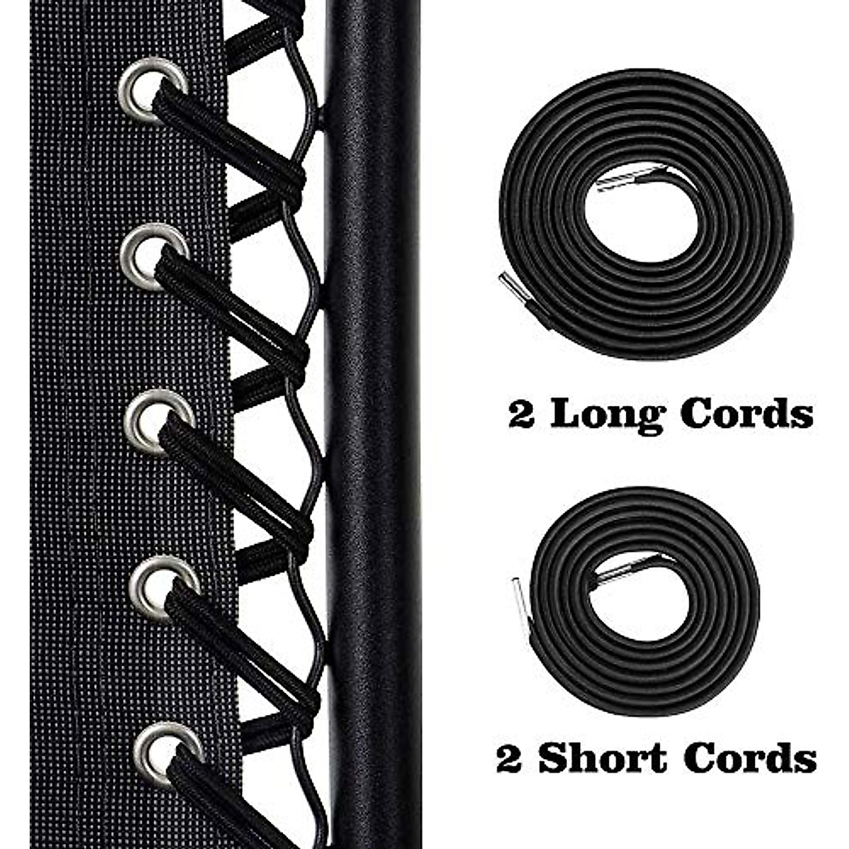 Gravity Chair Replacement Fabric with Bungee Cord Kit, Repair Cloth with Lace for Anti-Gravity Lounge, Mesh Part for Patio Sling Folding Recliner Couch Outdoor Pool Lawn