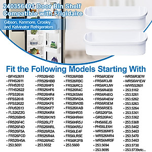 [2 PACK] UPGRADED 240356401 Refrigerator Door Bin Compatible with Frigidaire Door Shelf Replacement Parts FFSS2614QS4A, FFHS2611PFEA, FFSS2614QE6A, FFHS2622MSYA, FFHS2611LBRA, FFHS2622MS0 Door Shelf