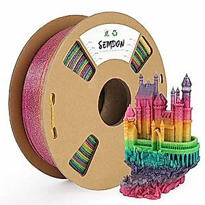 Silk Multicolor Coextrusion Tricolor Bicolor Dualcolor Spool, Change Rainbow Multicolored,1.75mm PLA Bundle 1kg3D Printer Filament Dimensional Accuracy of +/- 0.02mm and Fit Most FDM 3D Printer