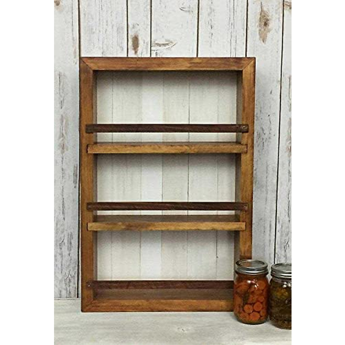 Mansfield Cabinet No. 101 - Solid Wood Spice Rack Cabinet Aged Barrel/Black