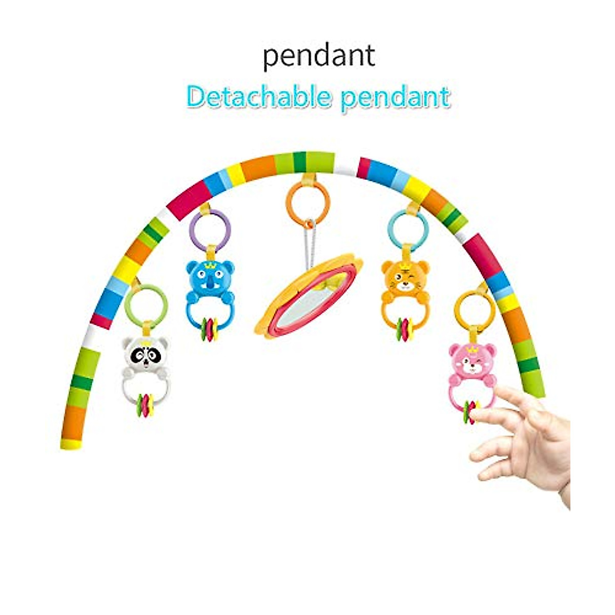 Deerbb Baby Play Mat for Infant with Music and Mirror, Newborn Piano Activity Center Toys Gym Floor Playmat for Boys Girls 3 6 Months