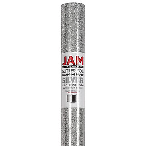 JAM PAPER Gift Wrap - Glitter Wrapping Paper - 25 Sq Ft - Silver Glitter - Roll Sold Individually