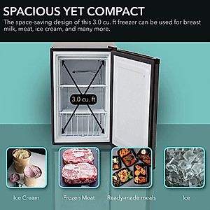 Whynter CUF-301BK 3.0 Cubic feet Energy Star Upright Freezer with Lock Black Bundle with 2 YR CPS Enhanced Protection Pack