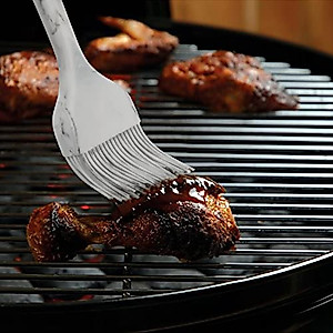 FIVETAS 1.97"x9.84"Heat Resistant Food Grade Silicone Pastry brush Basting Brush for Cooking,BBQ,Meat,Desserts.Kitchen Brush for Sauce Butter oil.Stainless Steel Core Handle.BPA Free. Marbling.