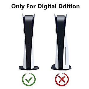 Digital Edition Face Plates with Cooling Vents Cover Shell Panels for PS5 Console, Playstation 5 Accessories Protective Replacement Faceplate (Digital Black)