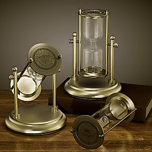 SuLiao Empty Hourglass Fillable, Brass 360° Rotating DIY Sand Timer, Unity Sand Hourglass for Wedding Ceremony Set, Large Antique Without Sand Clock Sandglass for Desk Home Office Decorative