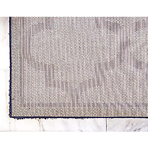 Unique Loom Trellis Shag Collection Plush Geometric Modern Moroccan Lattice Navy Blue Runner Rug (2' 7 x 10' 0)