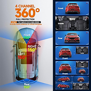 HUPEJOS V7 64G Dash Cam with Type-C Hardwire Kit with Radar Detection