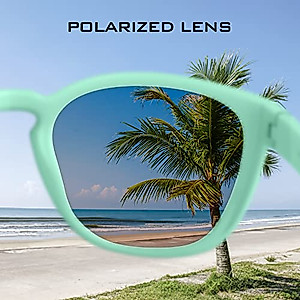 KastKing Tazlina Polarized Sport Sunglasses for Men and Women, Gloss Black Seafoam Frame, Brown - Chartreuse Mirror