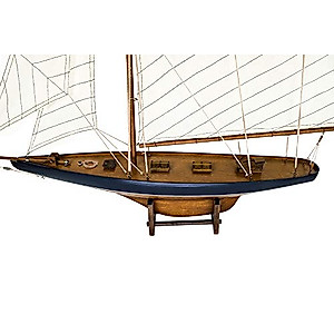 SAILINGSTORY Wooden Sailboat Model Ship Sailboat Decor Yacht Model America's Cup Columbia 1901 Replica Medium
