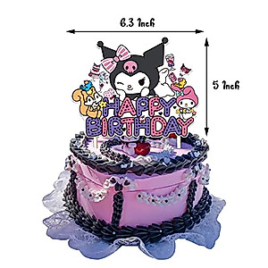 for Kuromi Birthday Party Supplies, Kuromi Party Decorations Included Birthday banner, Cake Topper, Cupcake Topper, Balloon