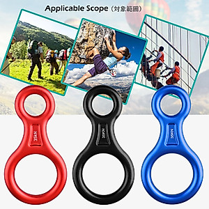 TRIWONDER 35KN Aluminum Climb Figure 8 Descender Rigging Plate Rappel Gear Downhill Equipment Heavy Duty (Red)