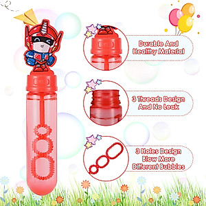 Generic Transform Robot Party Favors Bubble Wands for Kids Rescu Robot Bubbles Birthday Party Supplies Goody Bag Stuffers Bubble Toy 24 pcs