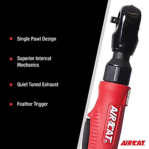 AIRCAT Pneumatic Tools 800: Composite Ratchet 320 RPM, 35 ft-lbs Maximum Torque - 1/4-Inch
