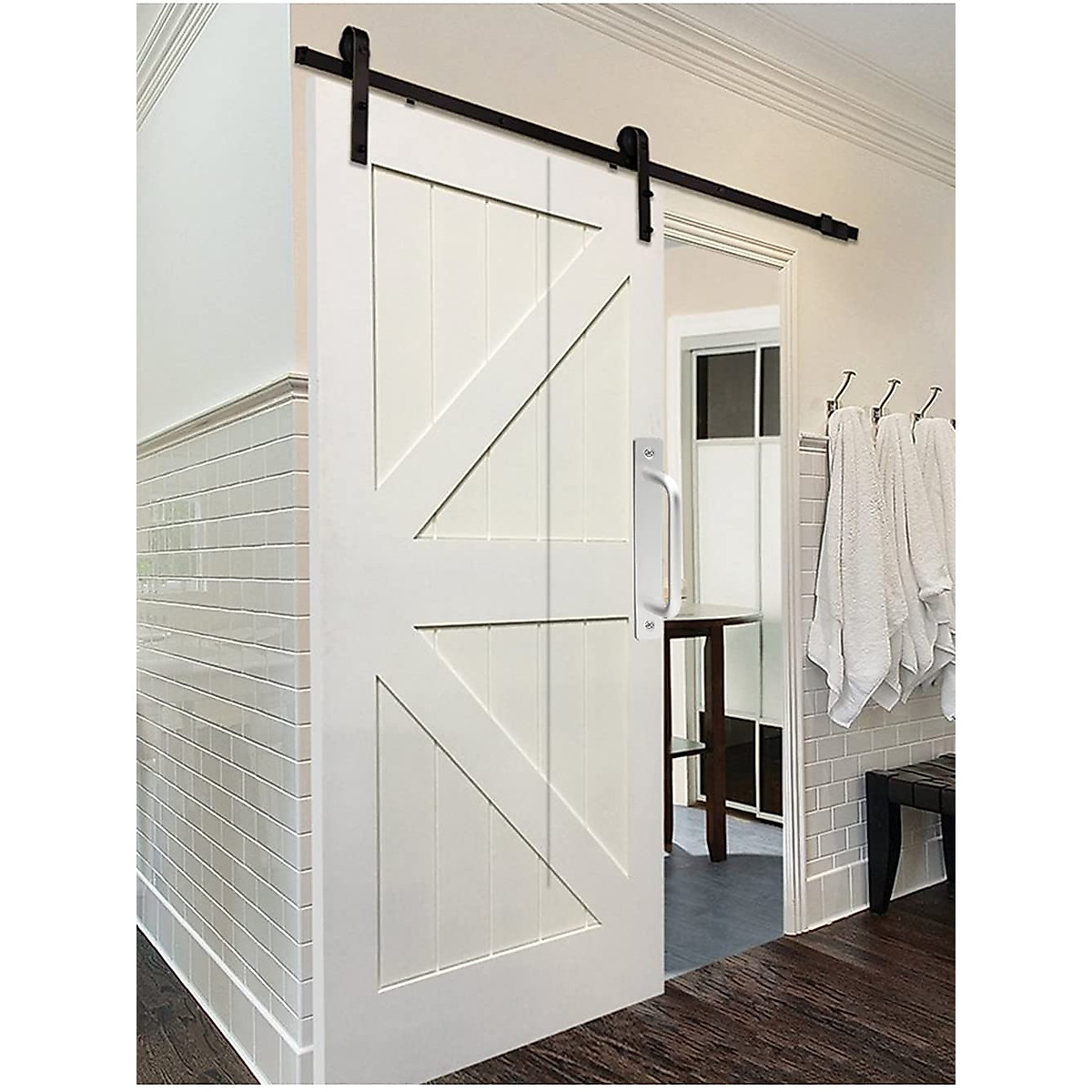 szhdxsy Pack of 2 Aluminium Alloy Sliding Barn Door Handle, Sliding Door Pull Handle,high Performance Handle, Cabinet Door Handles, Drawer knobs, Kitchen Handles,Cabinet Door knobs ，Silver