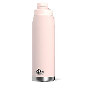 Hydrapeak 40 oz Insulated Water Bottle with Chug Lid - Leak Proof and Spill Proof Double Walled Vacuum Insulated Stainless Steel Water Bottles, Cold for 24 Hours | Hot for 12 Hours (Seashell)
