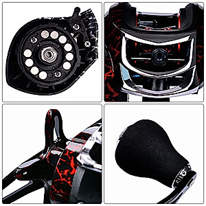 TEQIN Fishing Baitcasting Reel, 18+1BB Drag Baitcasters, Magnet Braking System Bait Caster Reel, 7.1:1 Gear Ratio Ultra Smooth Baitcaster Fishing Reel DW121R Right Hand